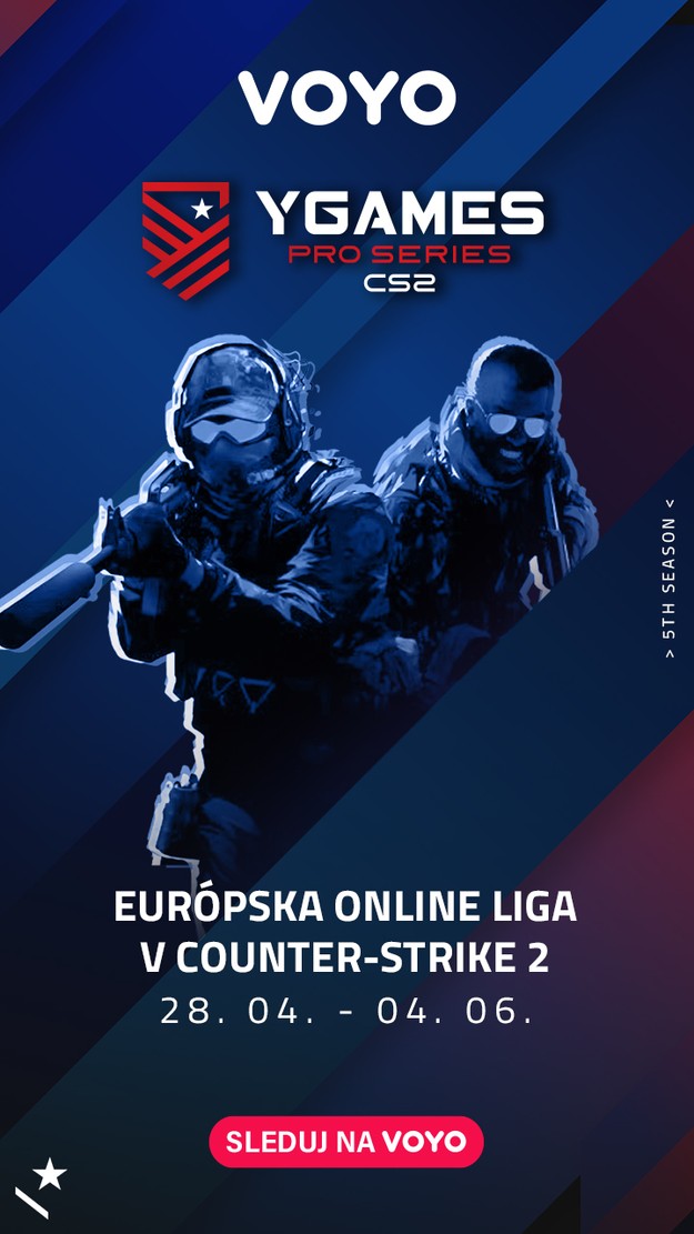 YGames Pro Series CS2 na Voyo: Sledujte e-športové prenosy už od 28. apríla
